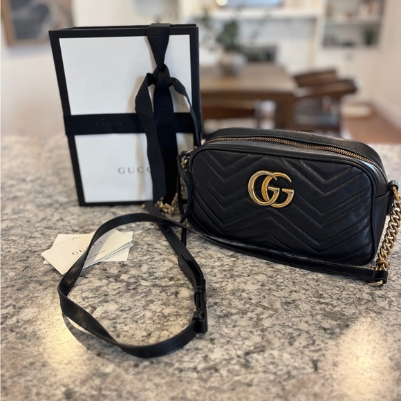 Gucci | Bags | Gucci Black Quilted Leather Camera Bag | Poshmark